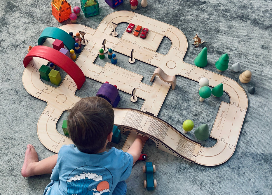 Wooden Car Track Sets & Buildings